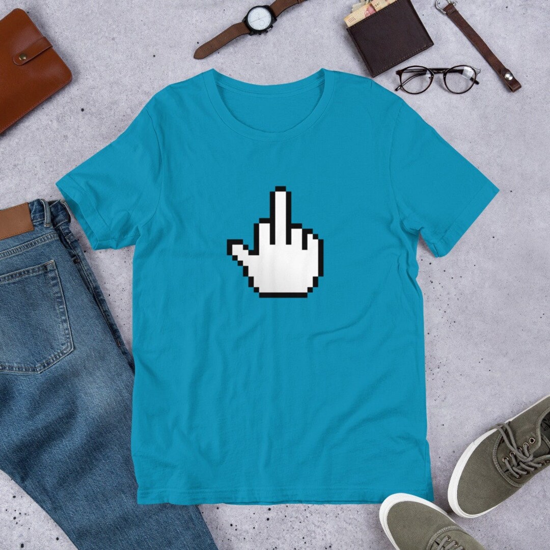 Funny Middle Finger Pointer Shirt for Nerds Short-sleeve - Etsy