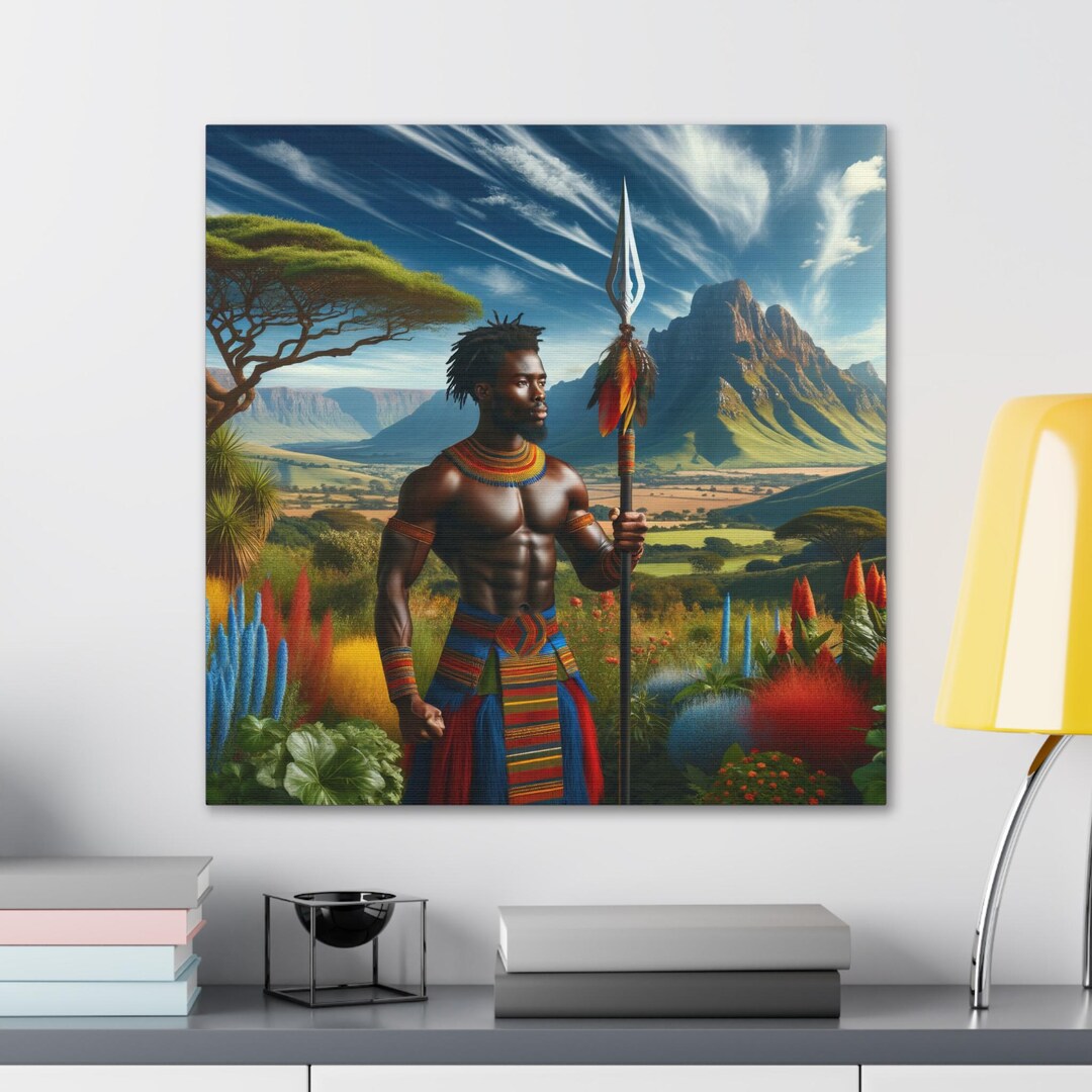 Canvas Wall Art - African Man Wall Art #6, African Painting, African ...