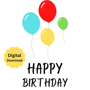 Happy Birthday Printable Card/ Card Template / Printable / Instant ...