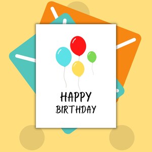Happy Birthday Printable Card/ Card Template / Printable / Instant ...