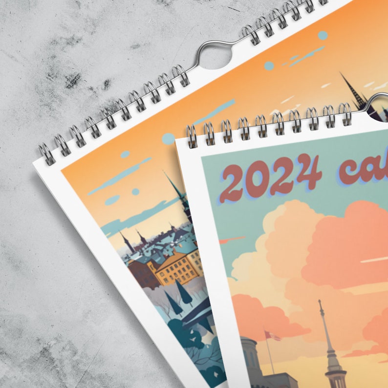 2024 Wall Calendar, World Cities Calendar, Travel Calendar, 2024 12 ...
