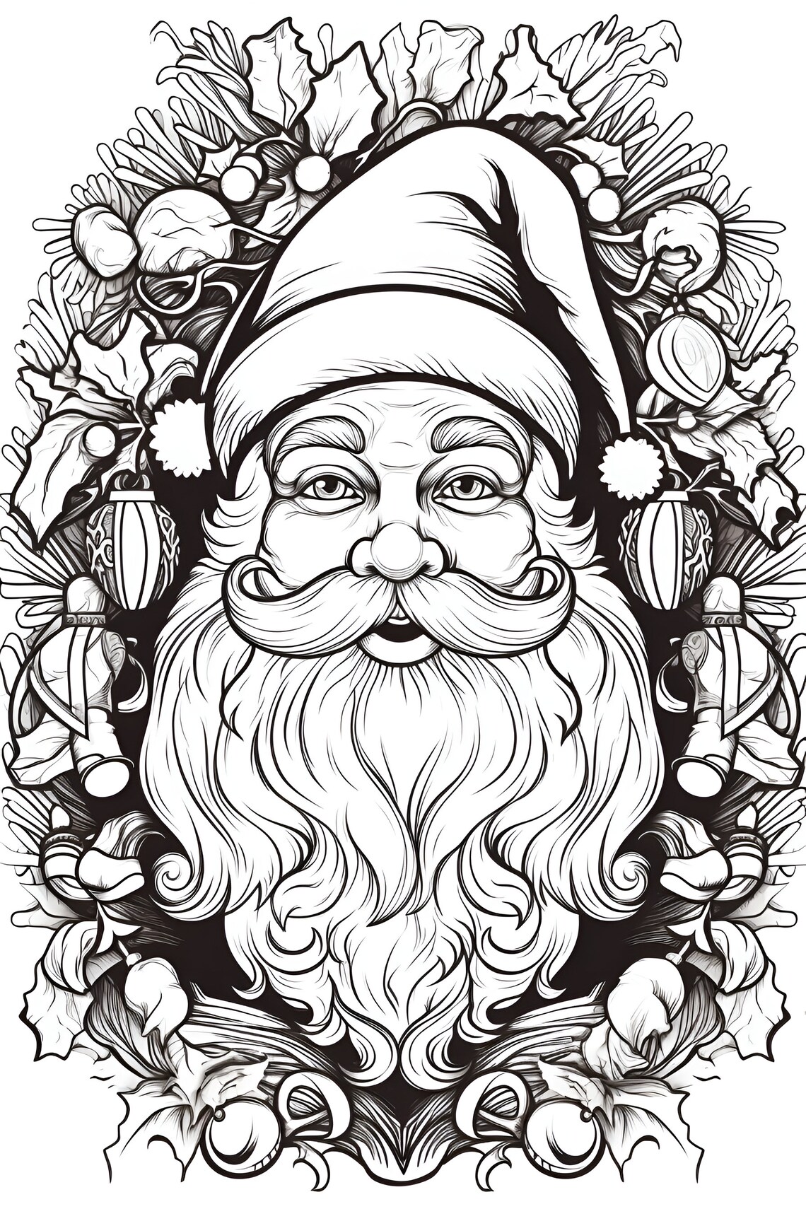 100 Pages Christmas PDF Coloring Book Printable Xmas Santa - Etsy France