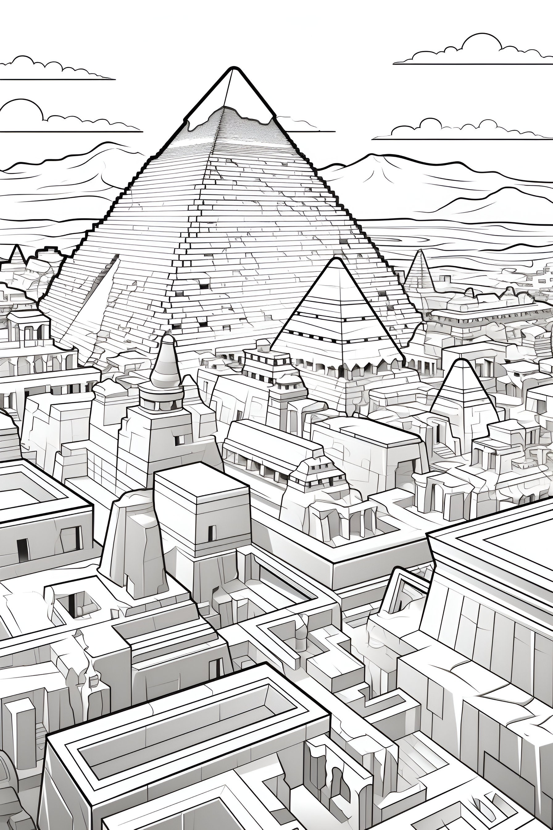 100 Pages Futuristic Cities Coloring Book, Printable Coloring Pages ...