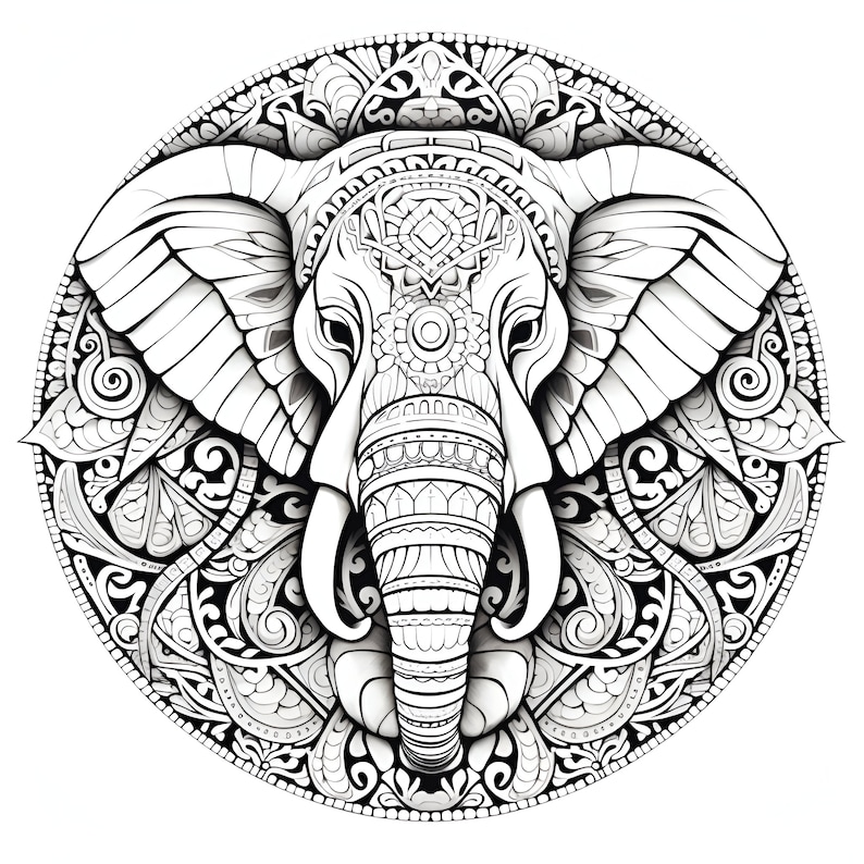 100 Pages Animal Mandala Coloring Book, Animal Coloring Book, Printable ...