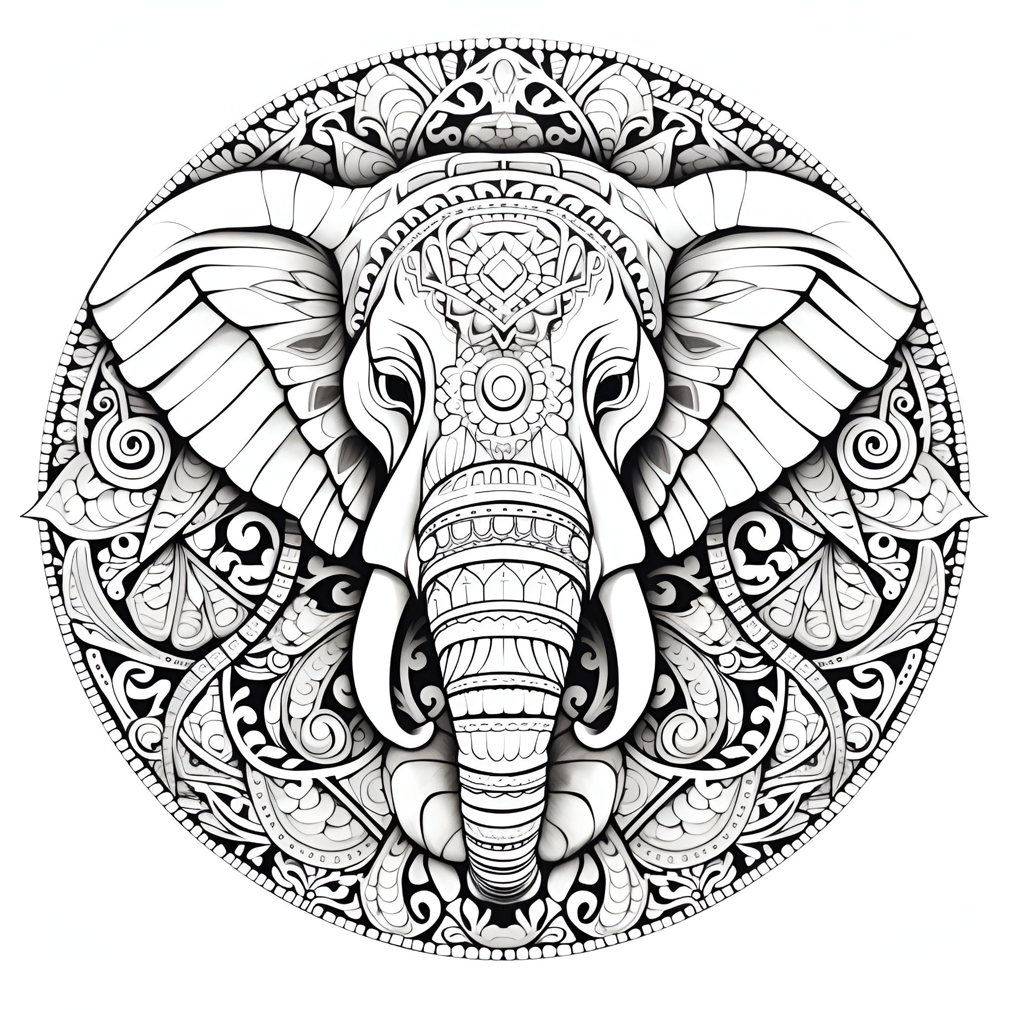 100 Pages Animal Mandala Coloring Book, Animal Coloring Book, Printable ...