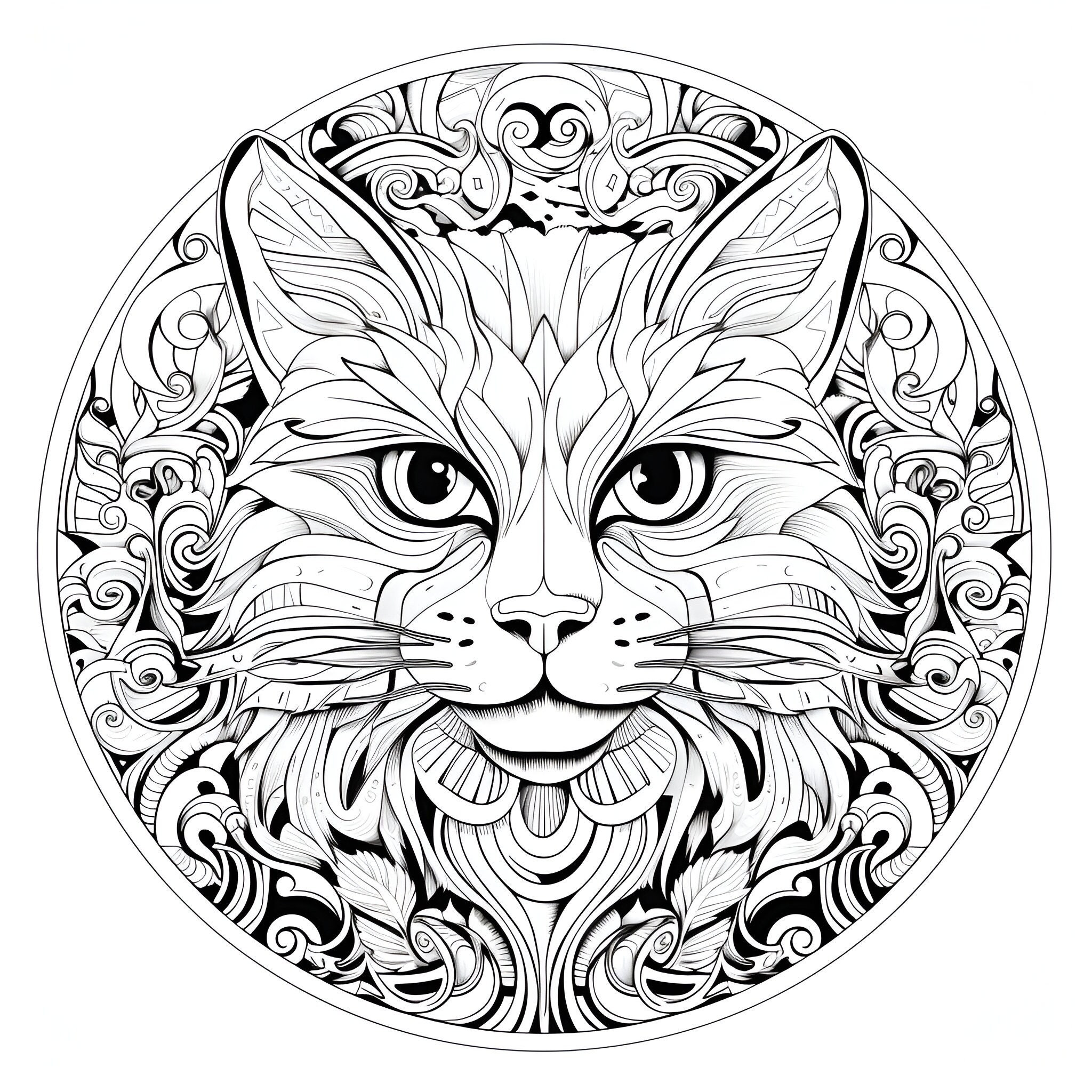 100 Pages Animal Mandala Coloring Book, Animal Coloring Book, Printable ...