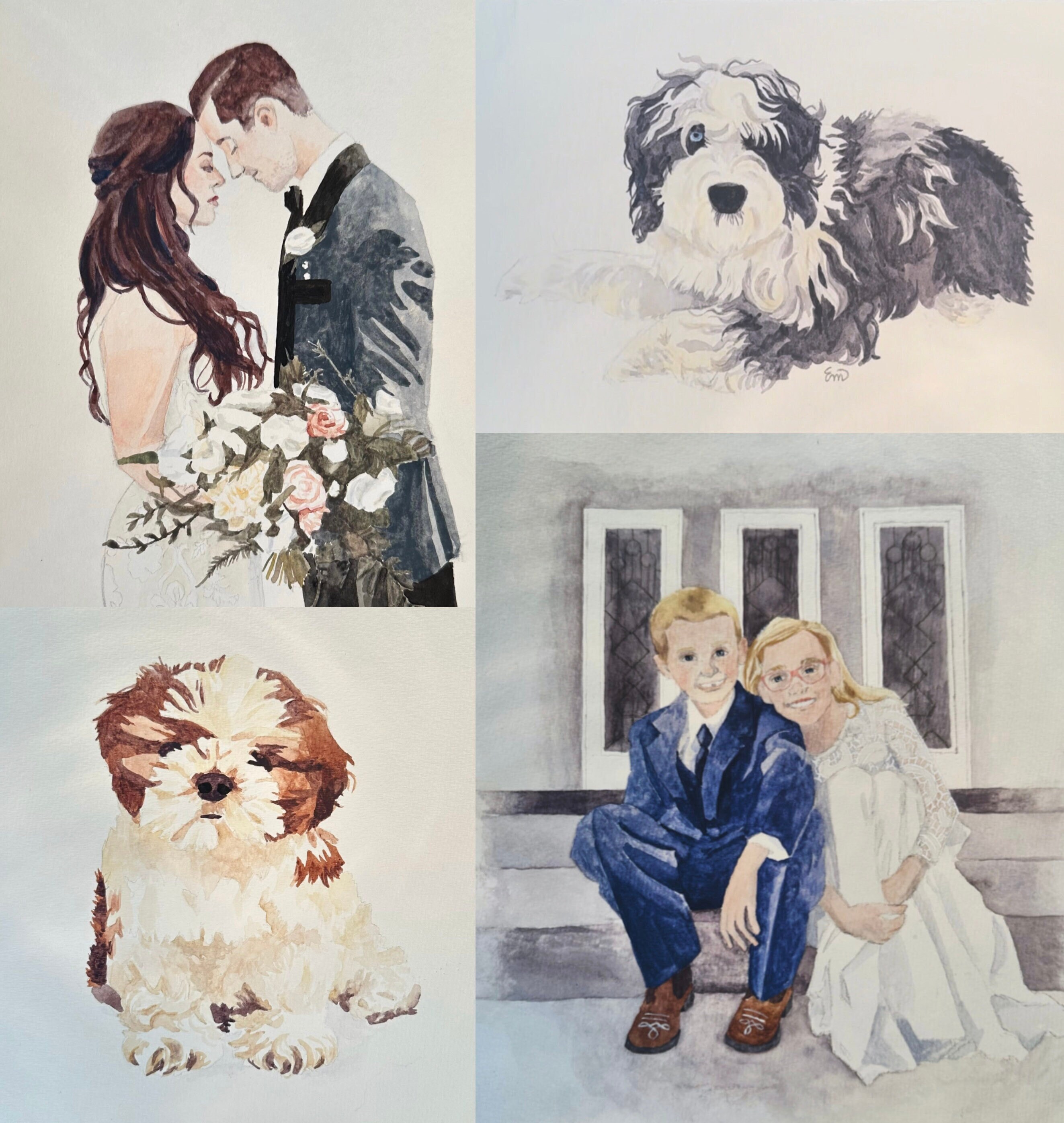 Custom Hand-painted Portrait From Photo Watercolor - Etsy
