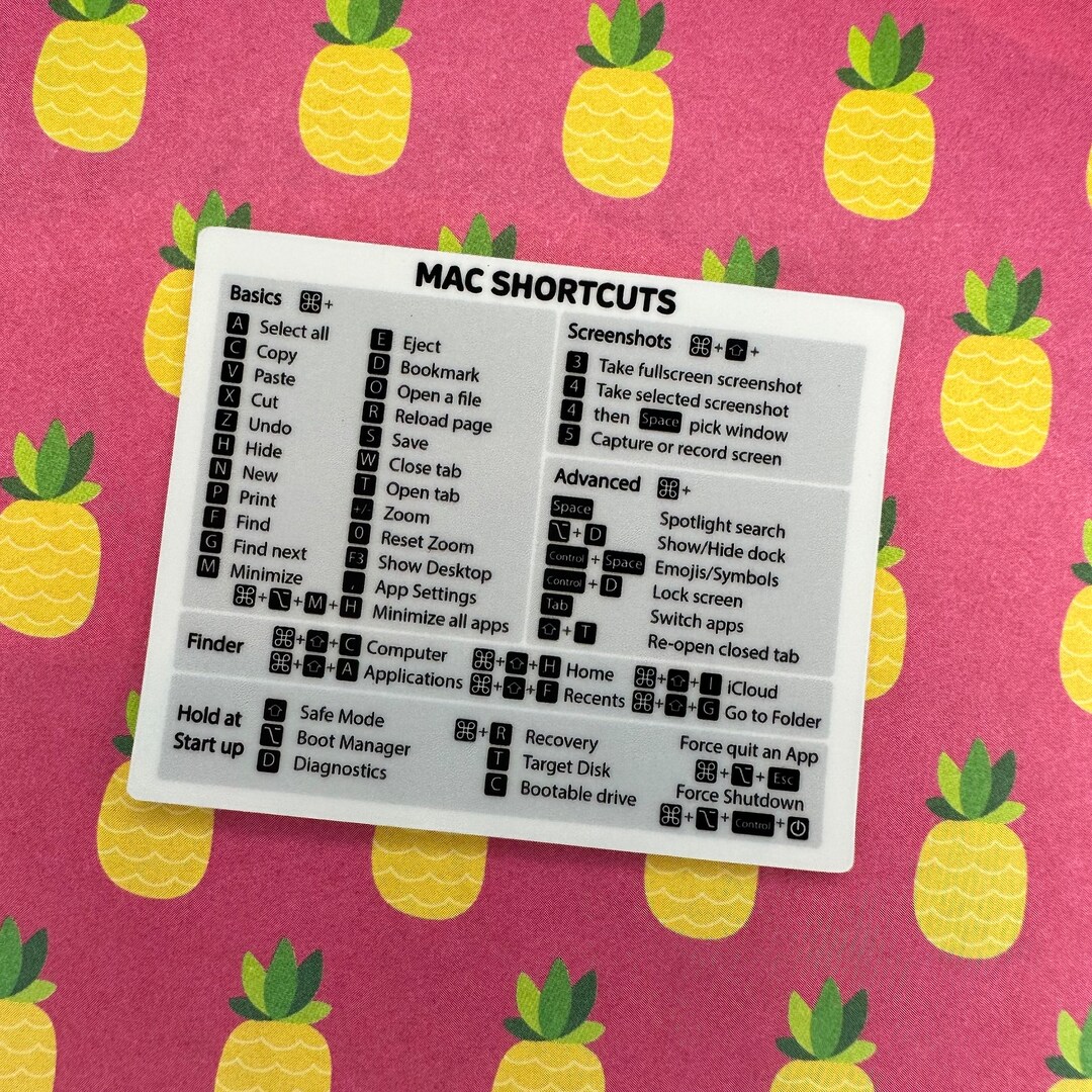 Mac Shortcuts Sticker - Etsy