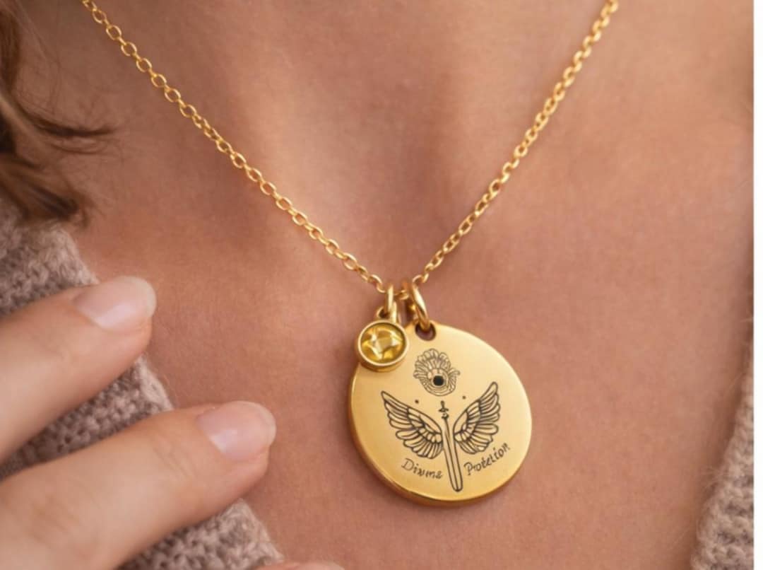 Protected & Guarded Necklace – Evil Eye Angel Wing Protection Jewelry ...