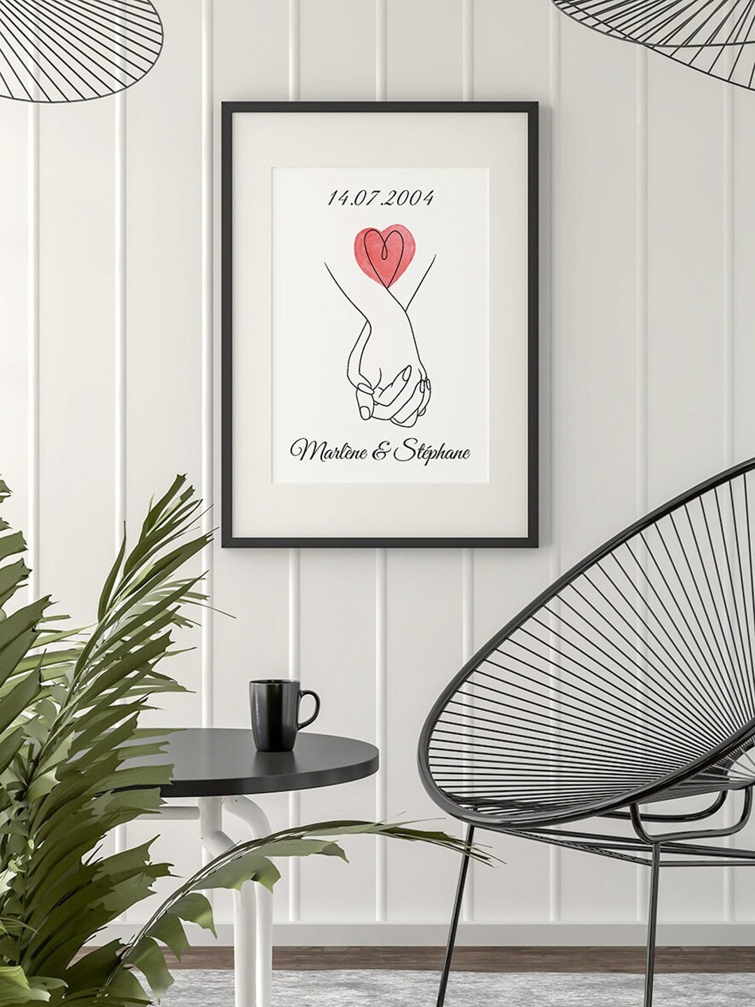 Personalized Poster for Couple - Name Frame and Date Customizable ...
