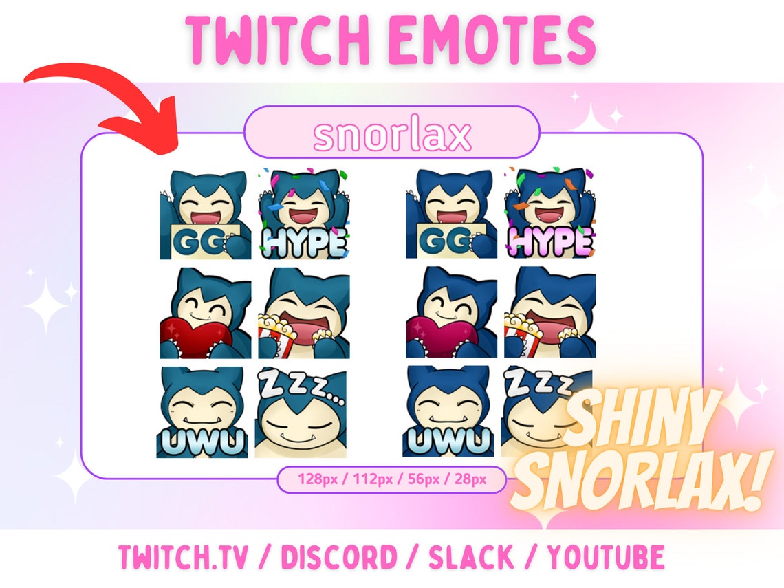 Snorlax Cute Twitch & Discord Emotes Pack - Etsy