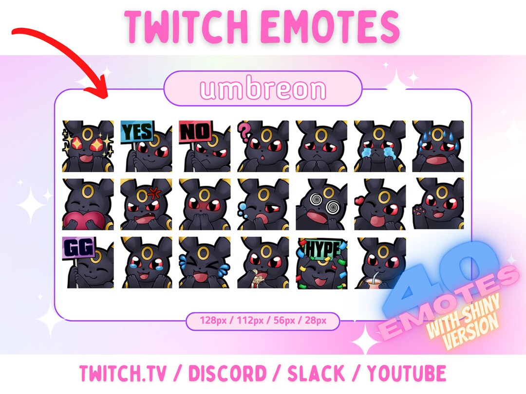 Umbreon Eevee - Cute Twitch & Discord Emotes Pack - Etsy