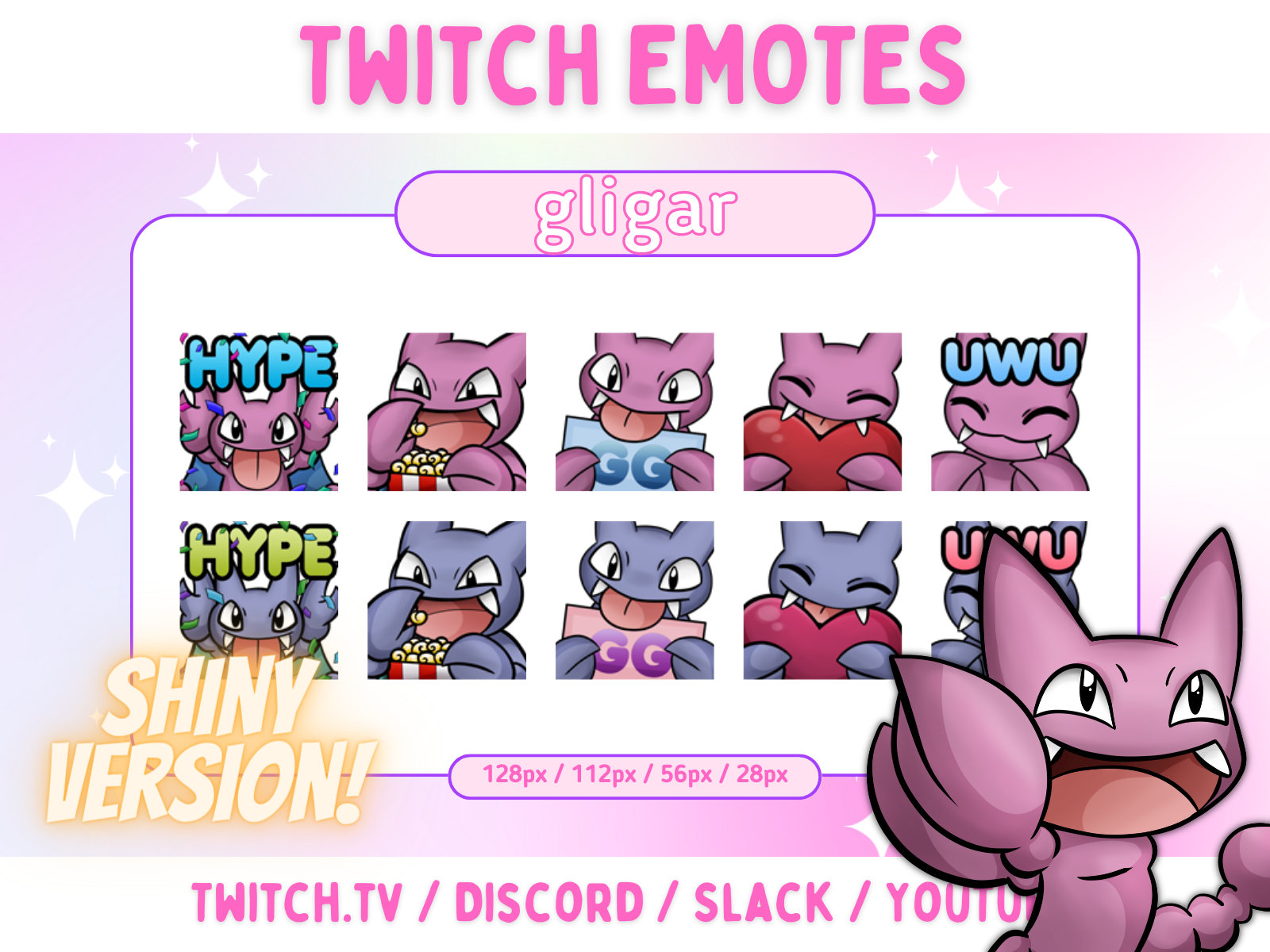 Gligar - Cute Twitch & Discord Emotes Pack - Etsy