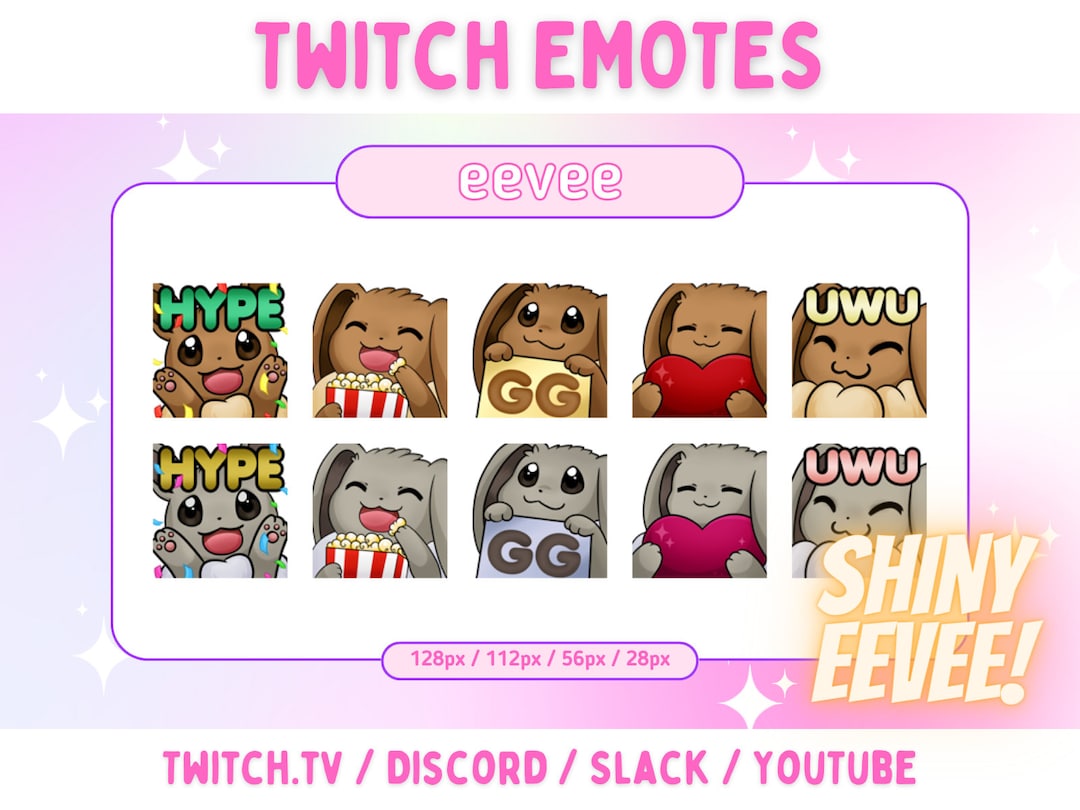 Eevee - Cute Twitch & Discord Emotes Pack - Etsy