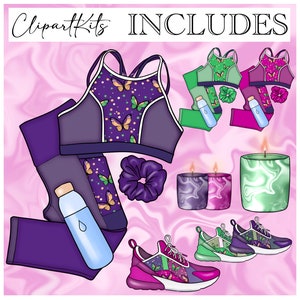 Healthy Habits Clipart Bundle, Fitness Wellbeing Planner Art, Wellness ...