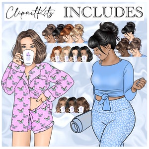 Healthy Habits Clipart Bundle, Fitness Wellbeing Planner Art, Wellness ...