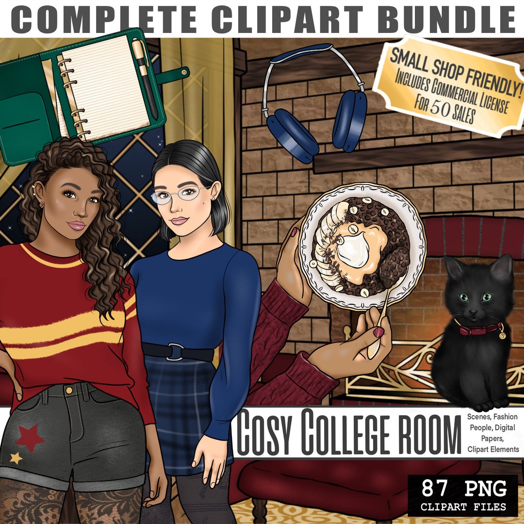 Cosy College Student Clipart, Winter Planner Art Set, University Study ...