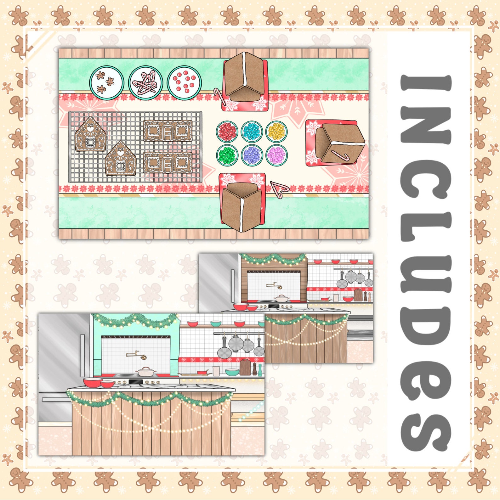 Christmas Baking Clipart Bundle, Holiday Festive Cooking PNG, Printable ...