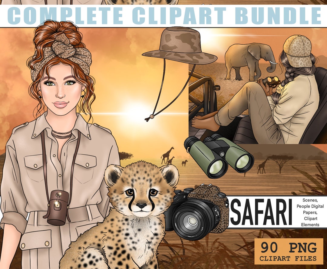 Safari Clipart, African Baby Animals Clipart, Planner Kit Bundle ...