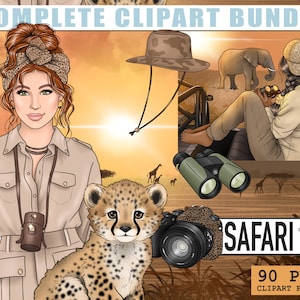 Safari Clipart, African Baby Animals Clipart, Planner Kit Bundle ...