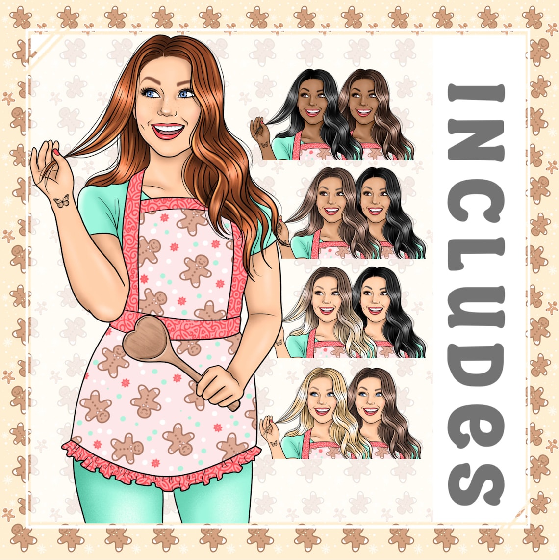 Christmas Baking Clipart Bundle, Holiday Festive Cooking PNG, Printable ...