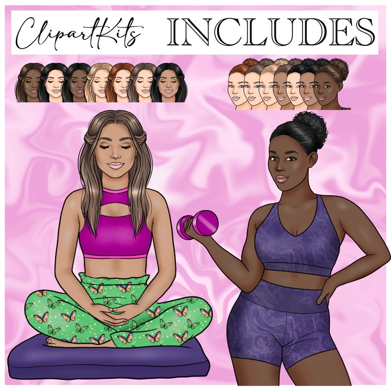 Healthy Habits Clipart Bundle, Fitness Wellbeing Planner Art, Wellness ...