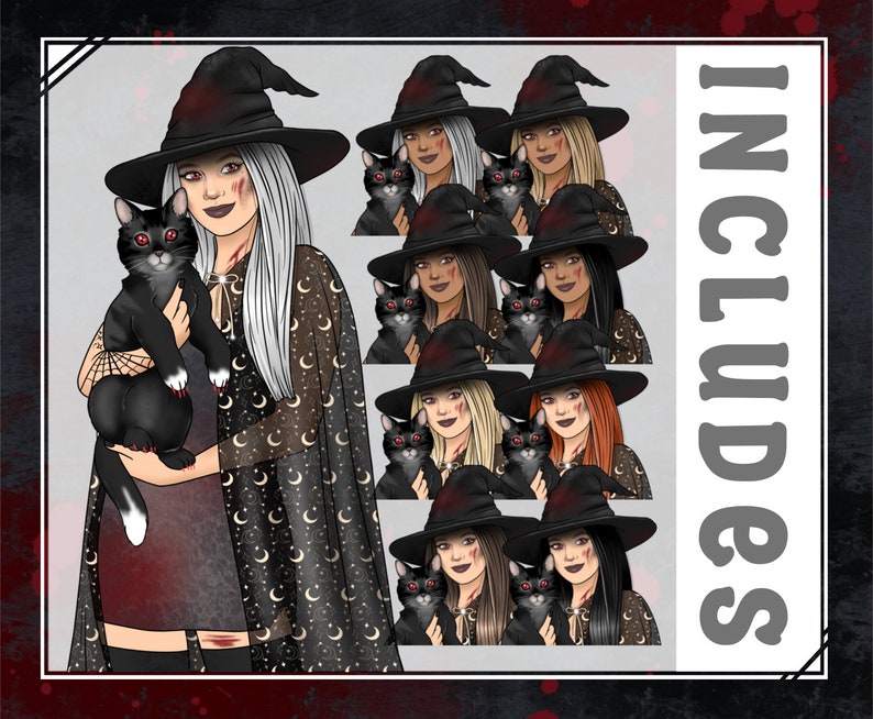 Haunted Halloween Clipart Bundle, Printable Planner Stickers, Alice in ...