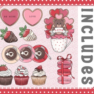 Sweetheart Valentine’s Day Clipart Kit, Complete Planner Clipart Bundle ...