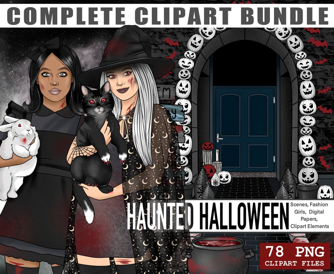 Haunted Halloween Clipart Bundle, Printable Planner Stickers, Alice in ...