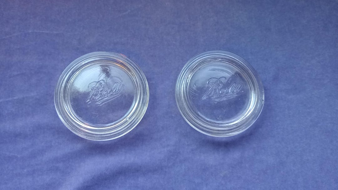 Set of 2 Ball Canning Jar Lid Inserts, Vintage Glass Canning Supplies ...