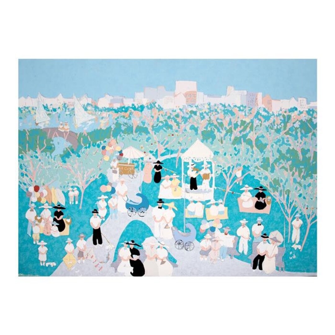 Vintage Lithograph Print by Jim Hill "city Park" - Etsy
