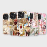 Pink Christian Collage Phone Case, Cute Jesus Phone Case, Religious ...
