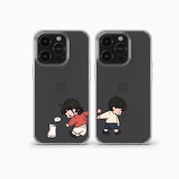 Cute Dinosaur Matching Couple Phone Case Funny Love Cover Fit for ...