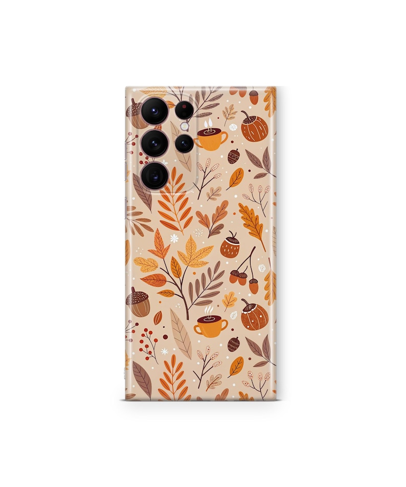 Autumn Leaves Phone Case Fall Pumpkin Cozy Phone Cover for Samsung S25 ...