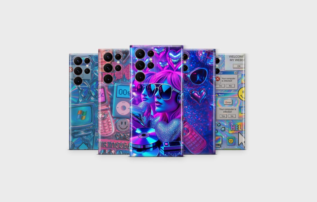 Y2K Phone Case Retro 2000s Phone Cover for Samsung S25 Ultra S24 S23 ...