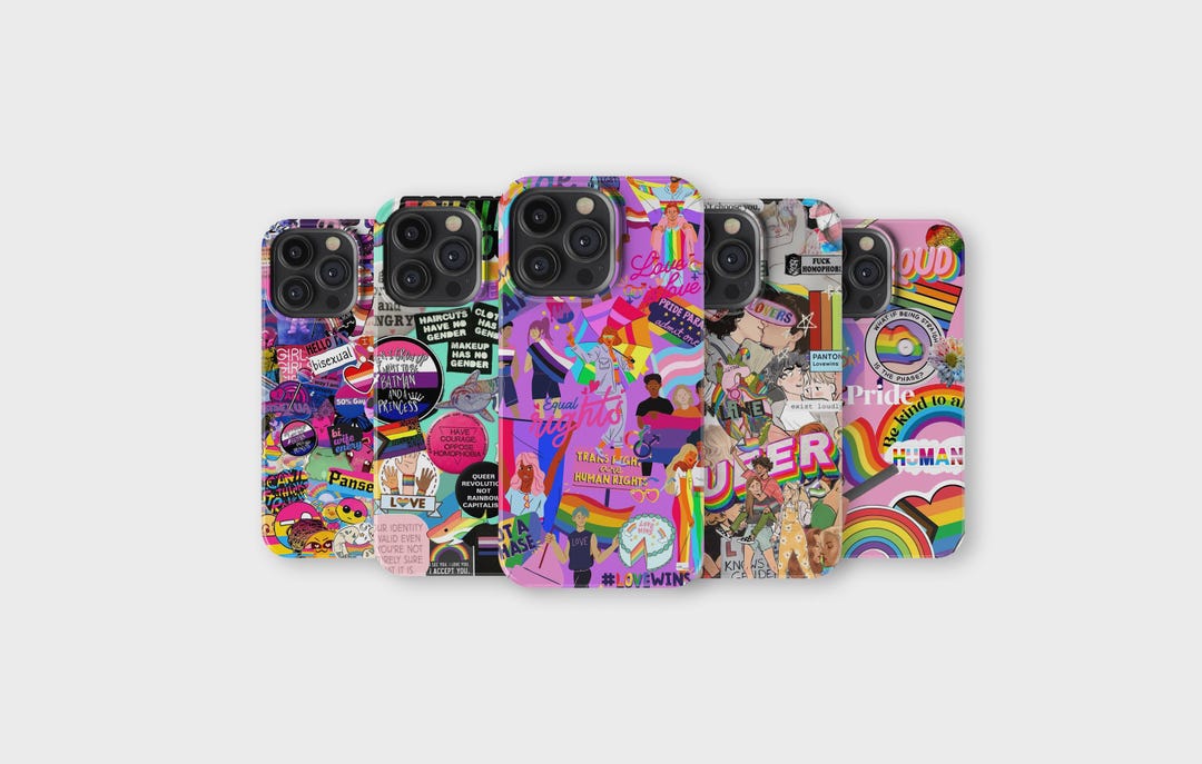 LGBTQ+ Pride Phone Case Equality Love Rainbow Art Queer Gay Trans Cover ...