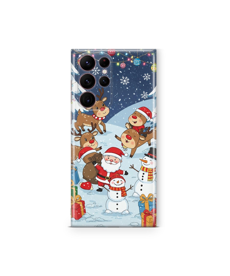 Christmas Phone Case Cute Holiday Santa Reindeer Phone Cover for ...