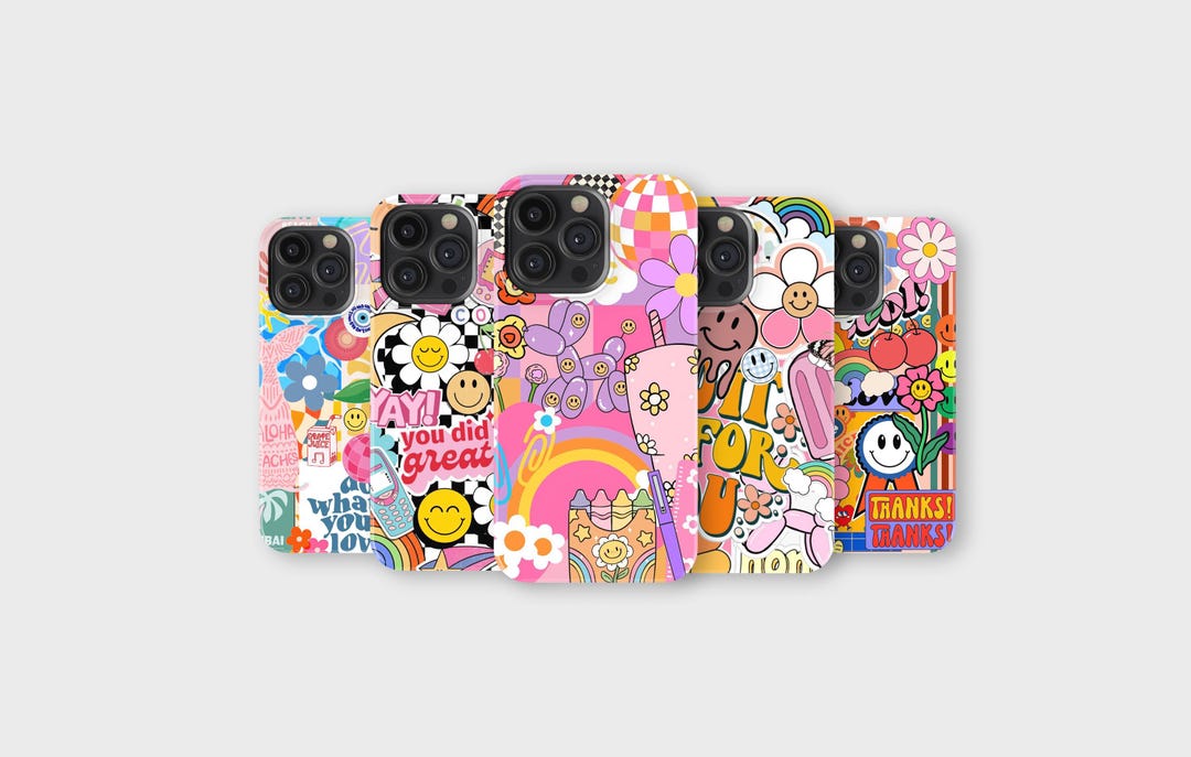Groovy Phone Case Retro Smiley Flower Power Phone Cover for iPhone 17 ...
