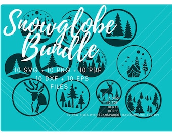 Bundle of 10 Snowflakes. Files in Svg , Pdf , Dxf , Eps and Png Files ...