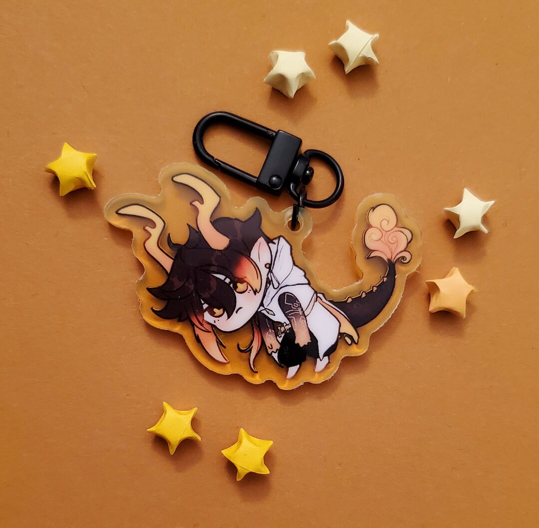 Chibi Zhongli Keychain - Genshin Impact - Etsy