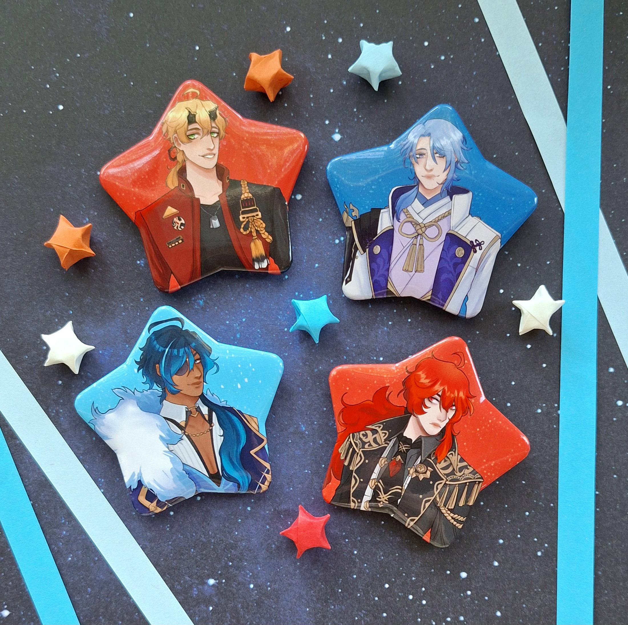 Genshin Impact Star Button Pins - Etsy