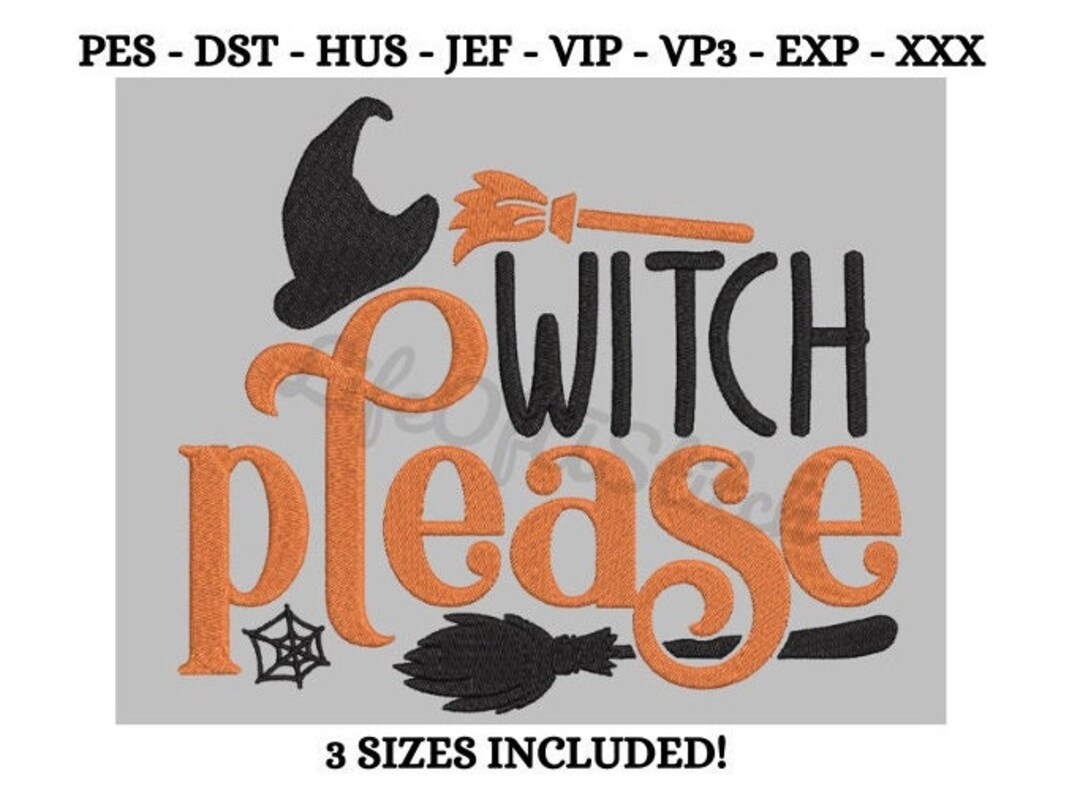 Witch Please Halloween Embroidery Design / Halloween - Etsy