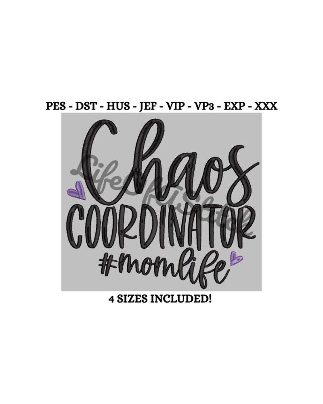 Chaos Coordinator Mom Life Embroidery Design File / Mom Life Embroidery ...