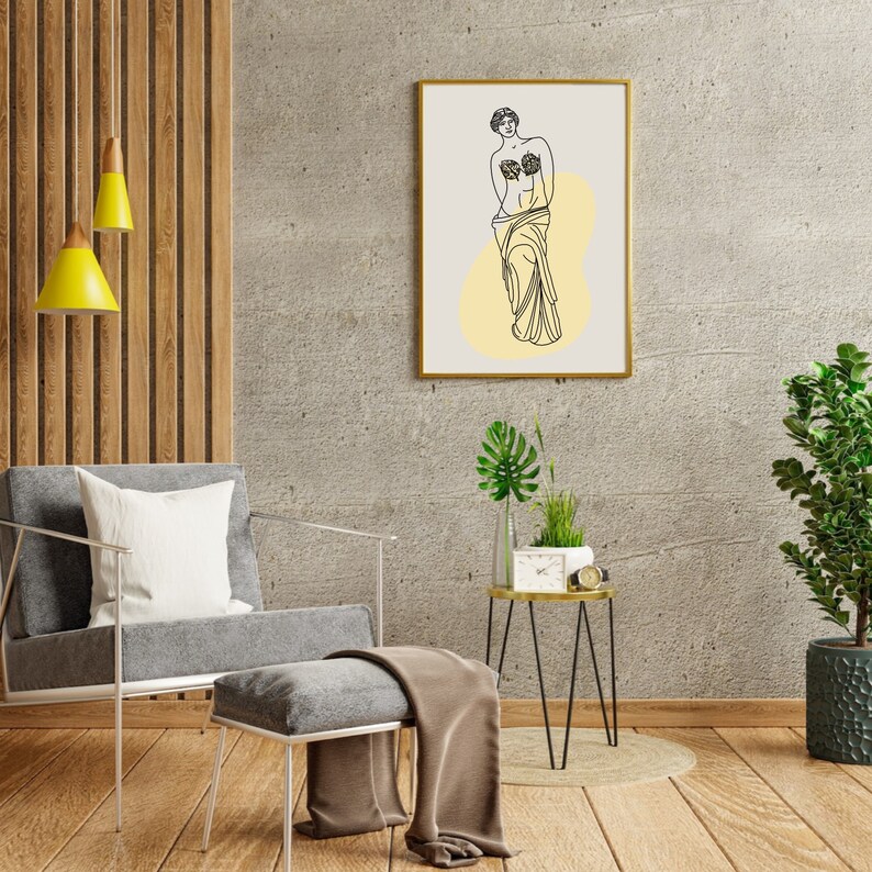 Venus De Milo Aphrodite Goddess of Love Printale Art Minimalist Line ...