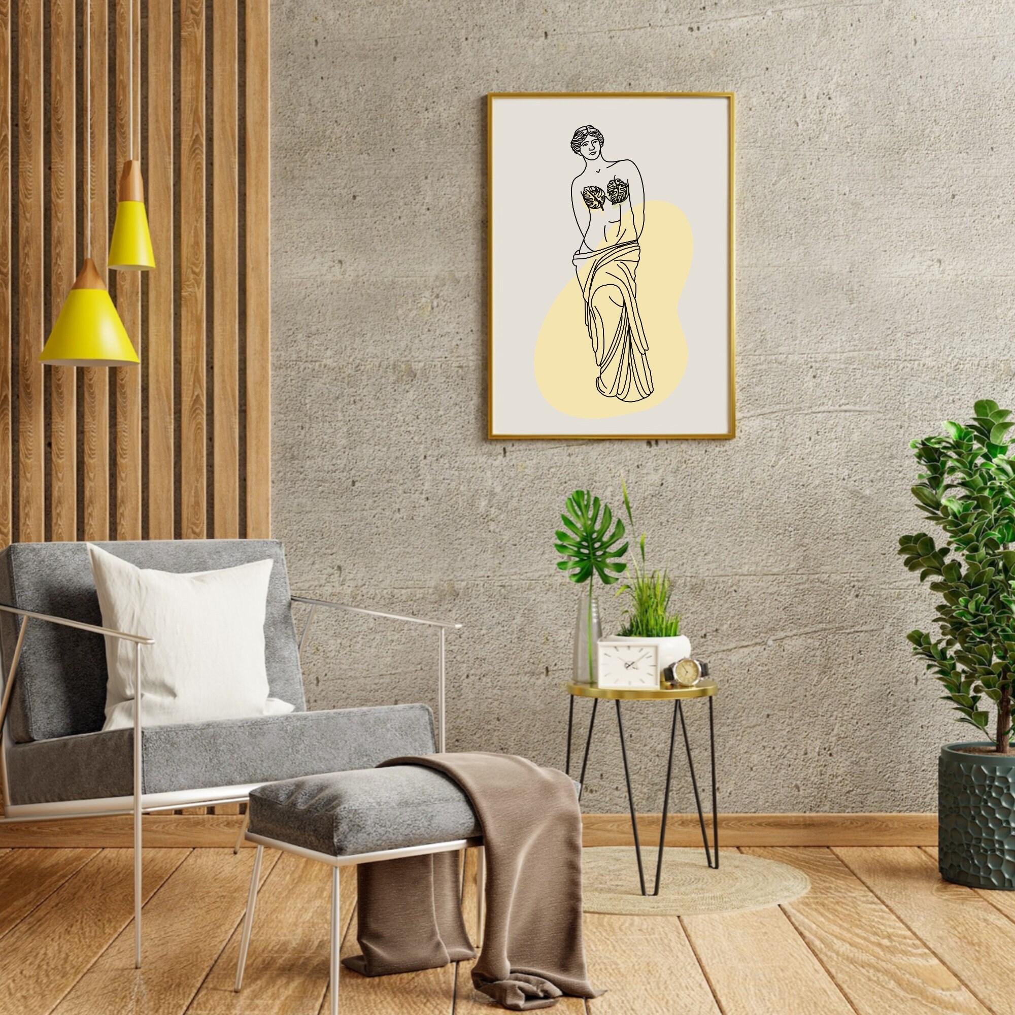 Venus De Milo Aphrodite Goddess of Love Printale Art Minimalist Line ...