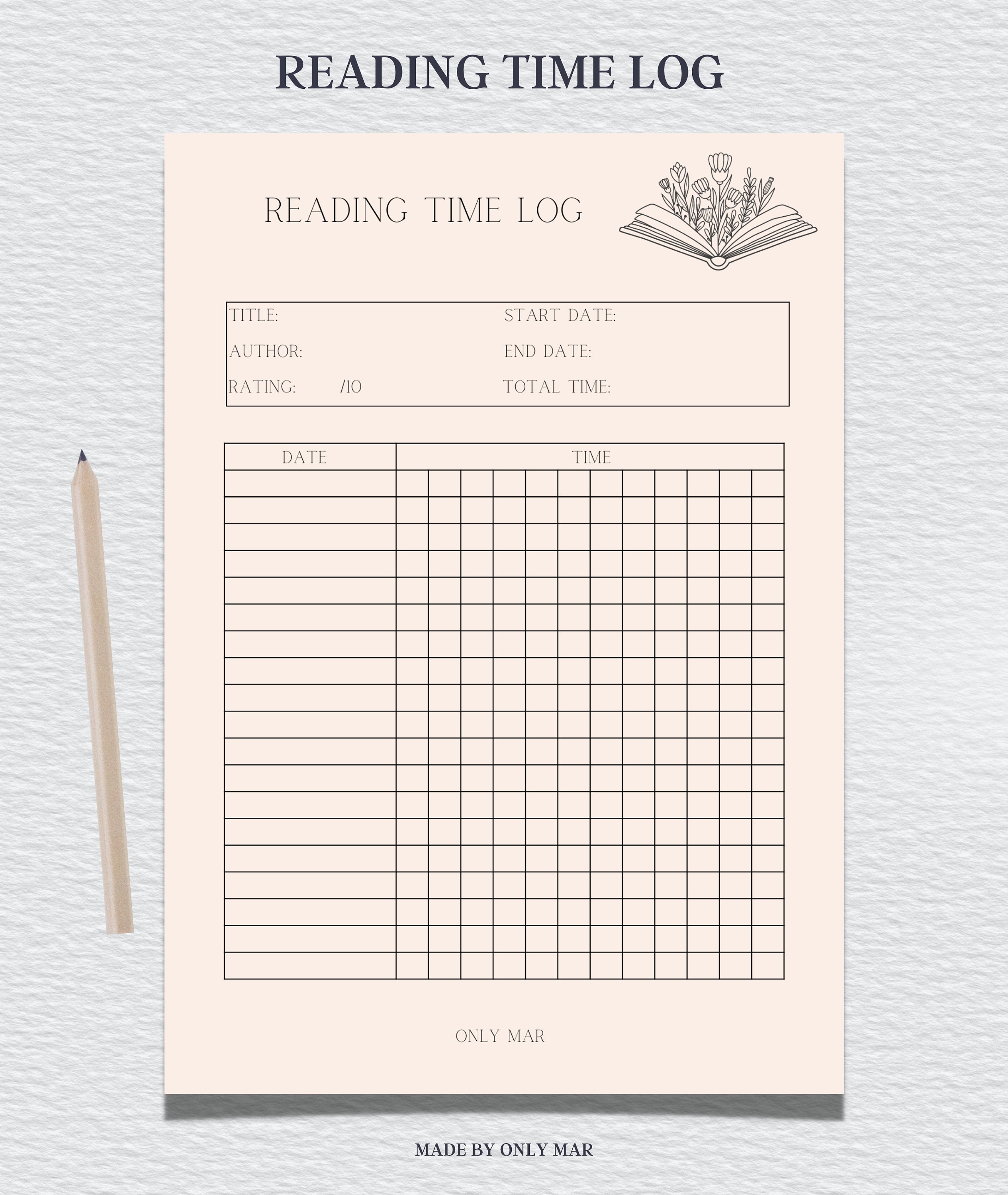 Digital Reading Journal, Printable Book Review, Reading Log, Reading ...
