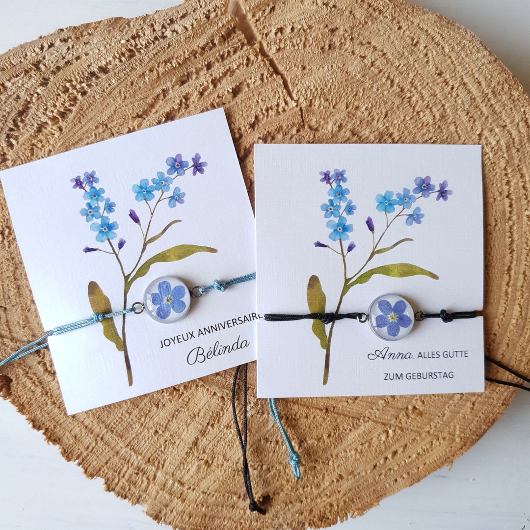 Forget Me Not Tiny Small Bracelets. Real Pressed Flowers. Reminder ...