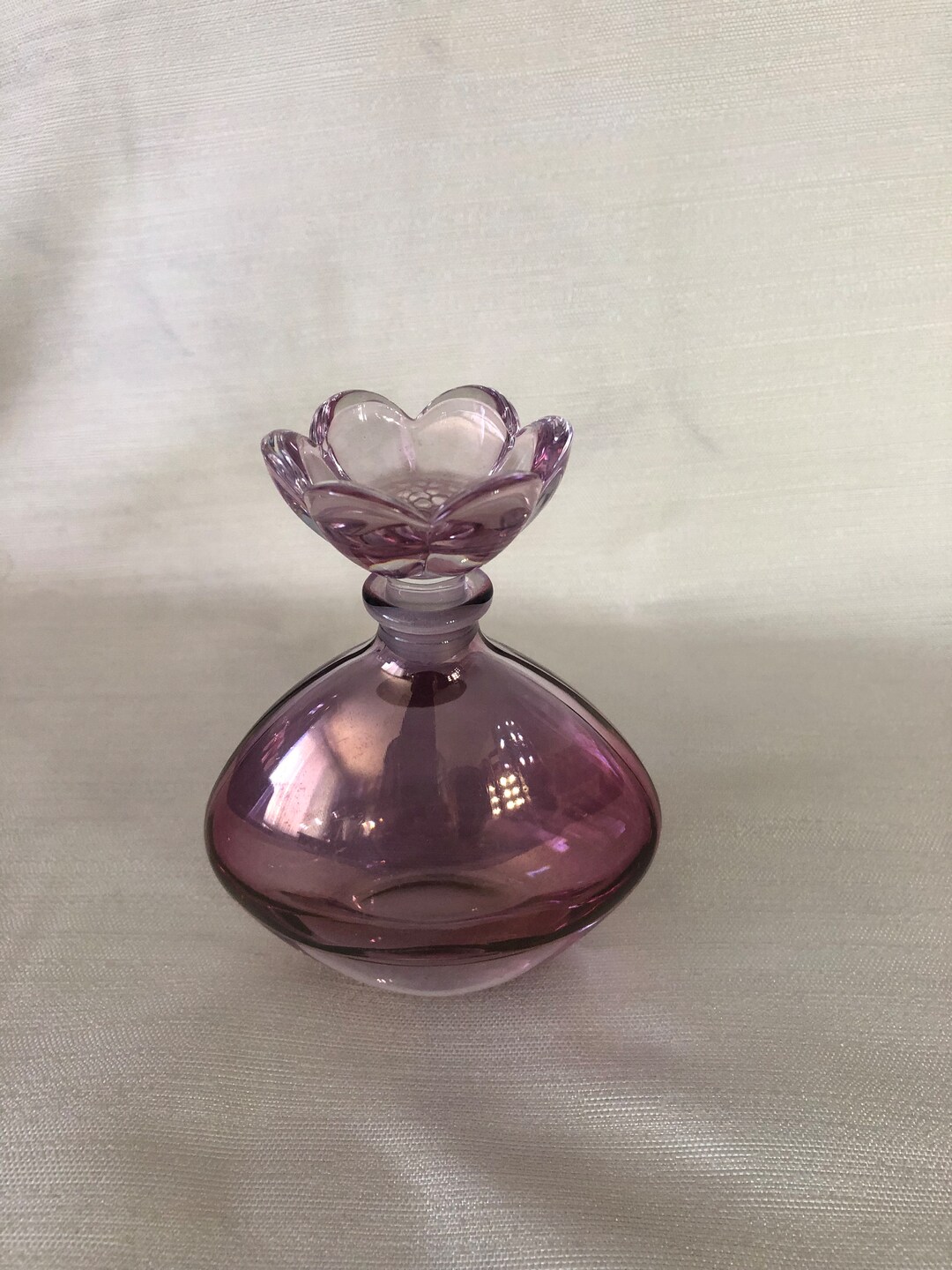 Vintage SC Genuine Lead Crystal Violet Perfume Bottle - Etsy