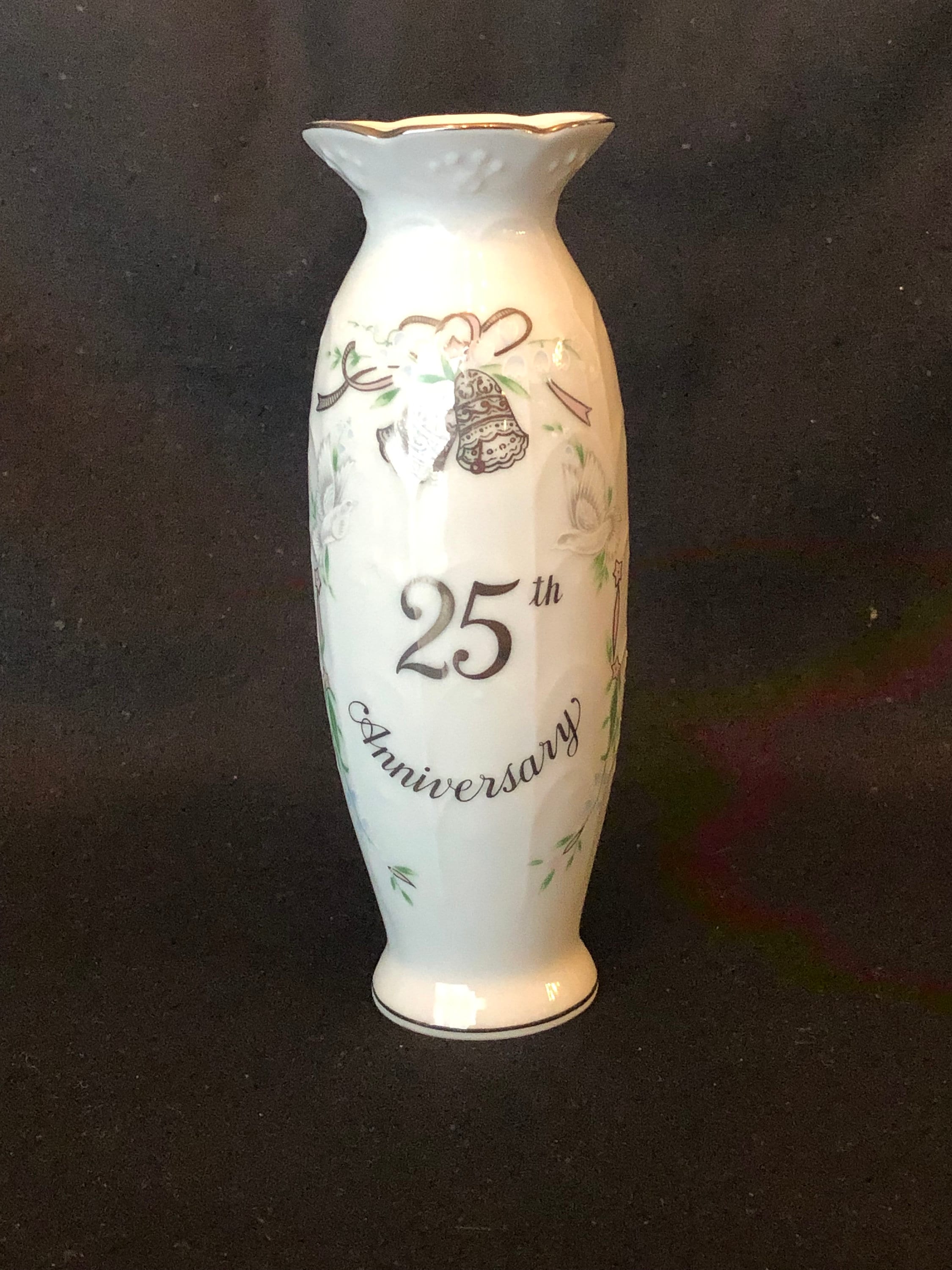 Vintage 25th Anniversary Lefton Vase 1980's - Etsy