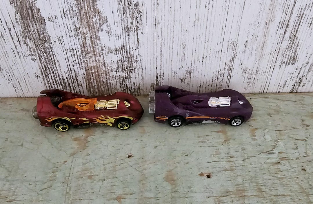Vintage Hot Wheels Power Rocket 1995 Lot of 2 Purple & Dark Red Diecast ...